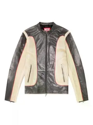 DIESEL® L-evert Leather Biker Jacket - Neutrals