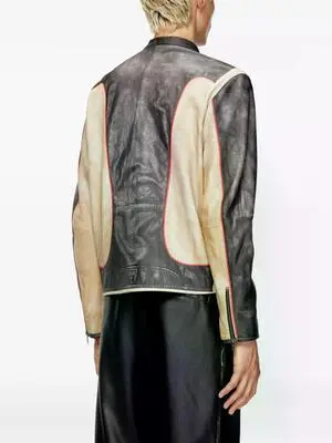 DIESEL® L-evert Leather Biker Jacket - Neutrals