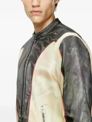 DIESEL® L-evert Leather Biker Jacket - Neutrals