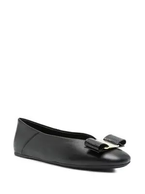 FERRAGAMO Vara Bow Leather Ballet Flats