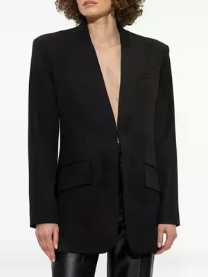 Attico Padded-shoulder Wool Blazer