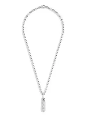 Philipp Plein Gothic Tag Pendant Necklace - Silver