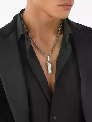 Philipp Plein Gothic Tag Pendant Necklace