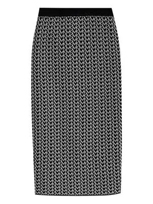 Michael Kors Monogram-pattern Zip-back Skirt
