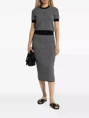 Michael Kors Monogram-pattern Zip-back Skirt