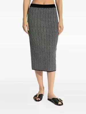 Michael Kors Monogram-pattern Zip-back Skirt
