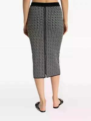 Michael Kors Monogram-pattern Zip-back Skirt