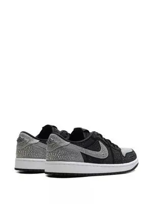 JORDAN Air 1 Retro Low Og Swarovski Stealth Sneakers - Grey