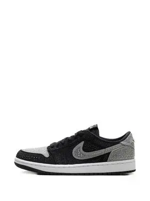 JORDAN Air 1 Retro Low Og Swarovski Stealth Sneakers - Grey