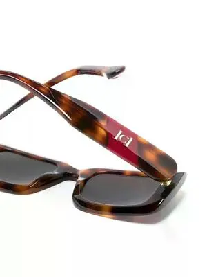 Carolina Herrera Tortoiseshell Rectangle-frame Sunglasses