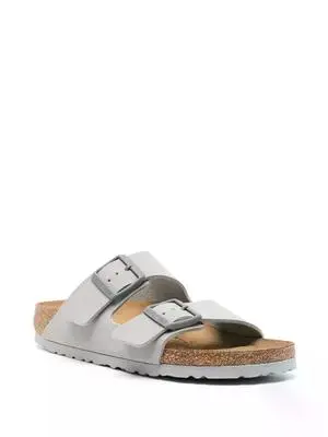 BIRKENSTOCK Arizona Leather Flat Sandals - Grey
