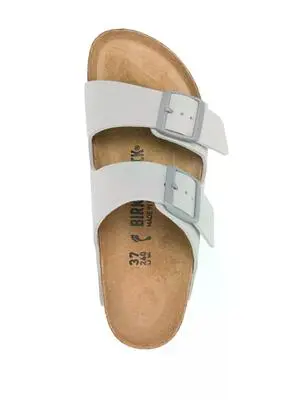 BIRKENSTOCK Arizona Leather Flat Sandals - Grey