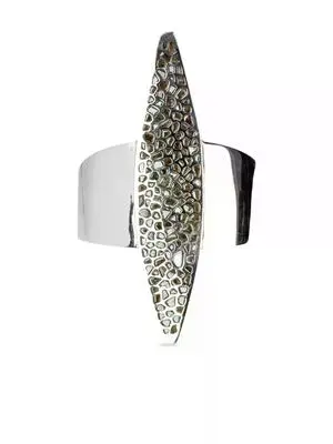 PARTS OF FOUR Sterling Crescent Diamond Pavé Bracelet - Silver