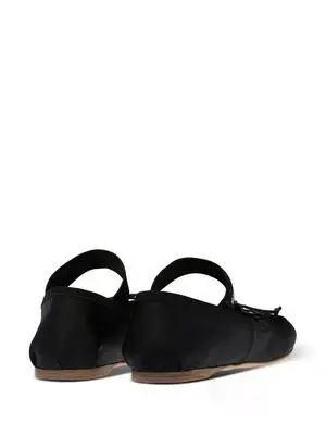 Miu Miu Logo-strap Satin Ballerina Pumps