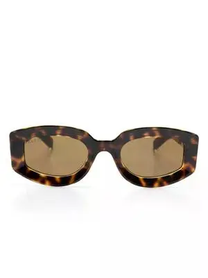 Gucci Logo-lettering Sunglasses - Brown