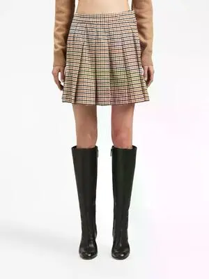 Palm Angels Pleated Check Mini Skirt