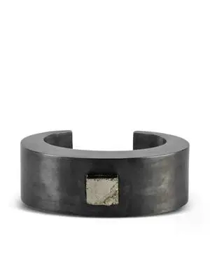 PARTS OF FOUR Sterling Crescent Pyrite-embellished Bracelet - Silver