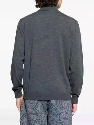 Etro Logo-embroidered Turtleneck Sweater - Grey