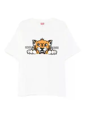 Kenzo Happy Tiger Cotton T-shirt - White