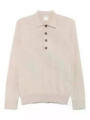Eleventy Long-sleeved Polo Shirt - Neutrals