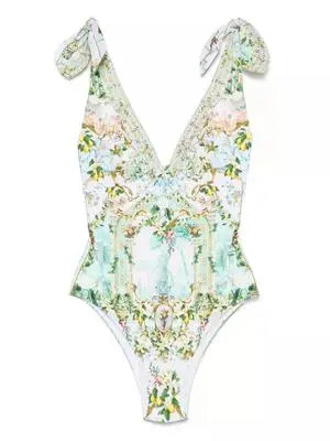 Camilla Graphic-print Swimsuit - Blue