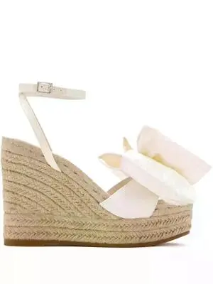 LOEFFLER RANDALL 102mm Angelina Bow-detail Wedge Espadrille - Neutrals