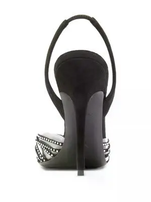Amina Muaddi Lori Beaded Slingback Pumps