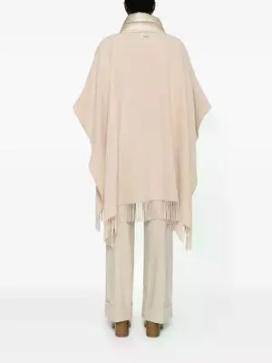 Herno Fringed Cape - Neutrals