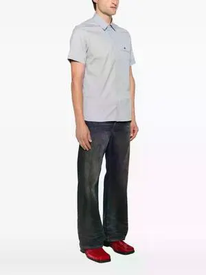 VIVIENNE WESTWOOD Orb-embroidered Short-sleeve Shirt - Grey