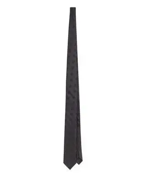 Dolce & Gabbana Monogram-Jacquard Neck Tie Grey