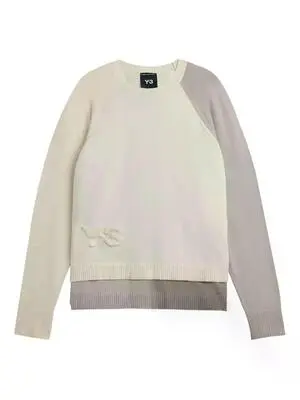 Y3 Logo-embossed Color-block Sweater