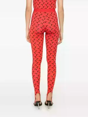 MARINE SERRE Moon-print Leggings - Red