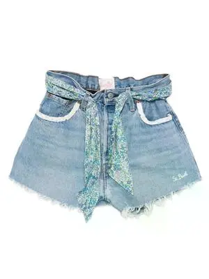 MC2 SAINT BARTH Frayed-hem Belted Shorts