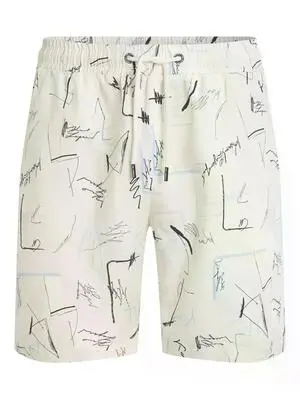 Karl Lagerfeld Printed Shorts - White