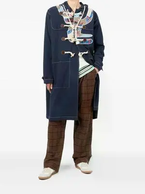 CHARLES JEFFREY Hooded Patchwork Duffle Coat