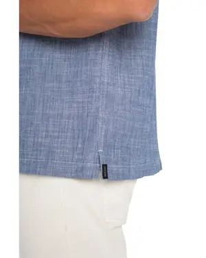 LIVERPOOL Short Sleeve Button Up Shirt - Chambray