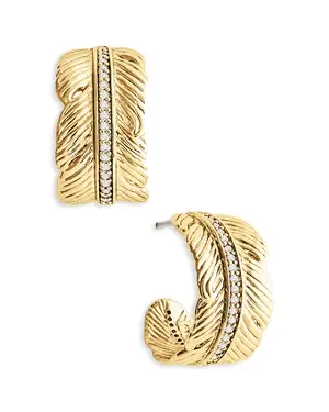 ANABEL ARAM Feather Small Hoop Earrings