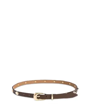 Ettika Studded Leather Belt - Coffee