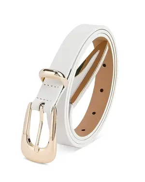 Ettika Leather Saddle Belt - Vanilla