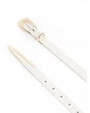 Ettika Leather Saddle Belt - Vanilla