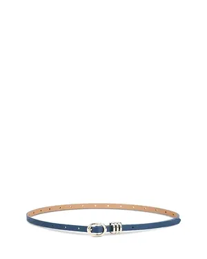 Ettika Classic Skinny Leather Belt - Denim