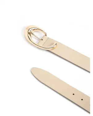 Ettika Sculpted Flow Leather Belt - Ivory