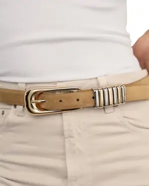 Ettika Metal Core Suede Belt - Shiitake