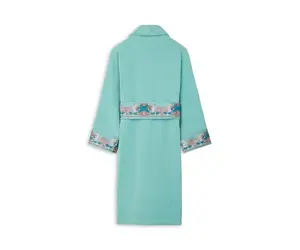 Versace Coral Theatre Terry Bath Robe - Sea Green+dark Sea Green
