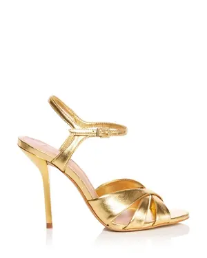 Aqua Ellah Strappy High Heel Sandals - Gold