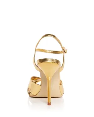 Aqua Ellah Strappy High Heel Sandals - Gold