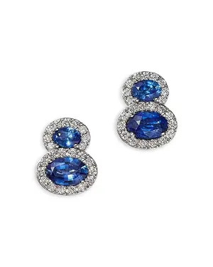 Bloomingdale'S Sapphire And Diamond Drop Earrings - Blue/white