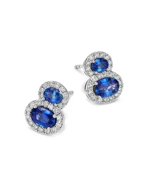 Bloomingdale'S Sapphire And Diamond Drop Earrings