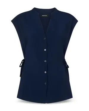 Whistles Button-down Tie Side Blouse