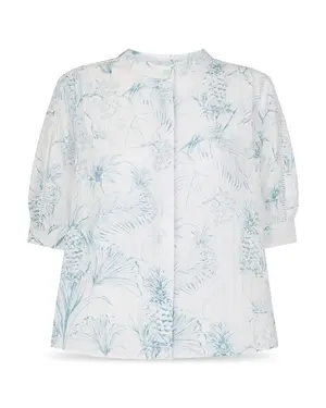 Whistles Pineapple Textured Shirt - Ivory/multi